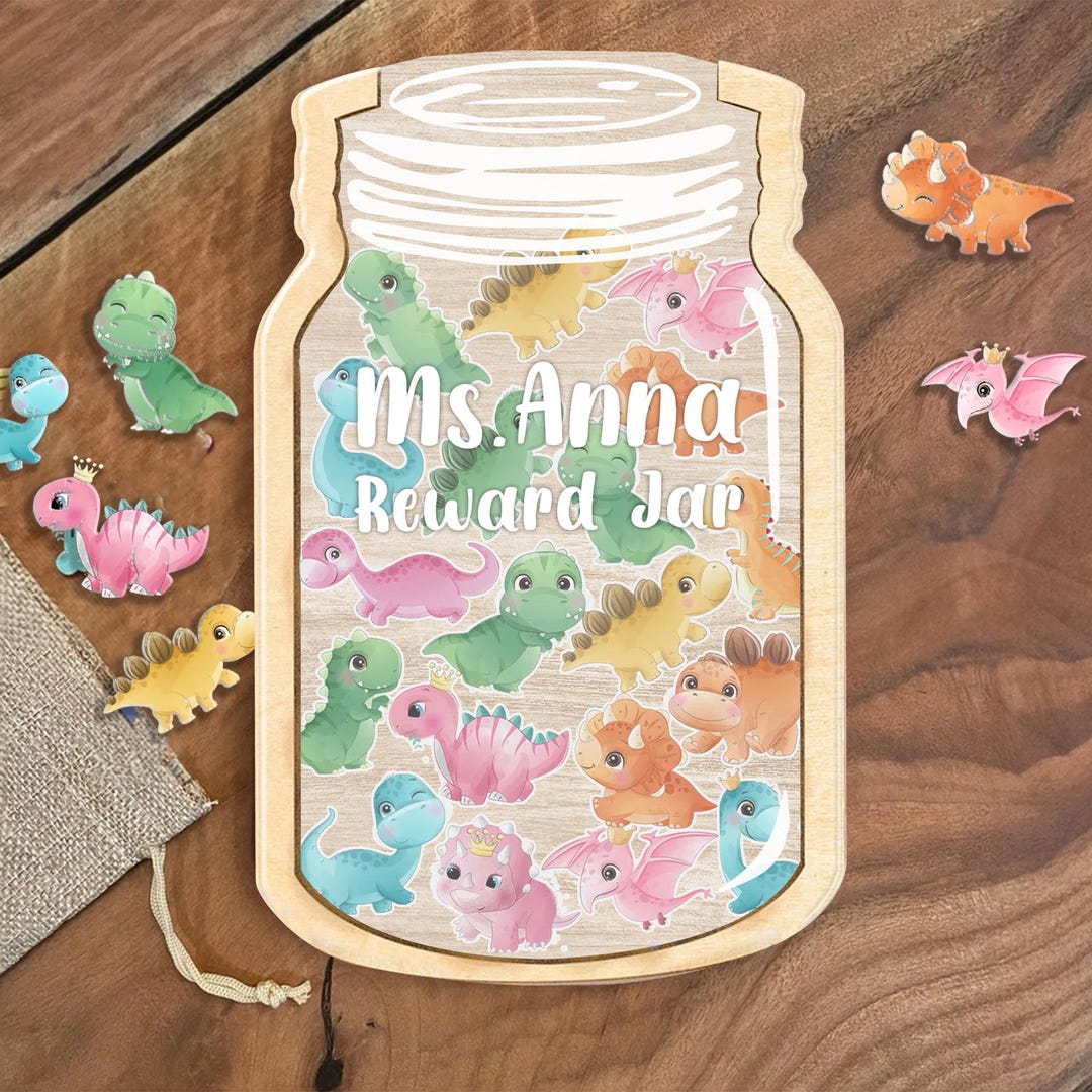 Custom Dinosaur Reward Jar, Reward Chart for Kids, Reward System Good ...