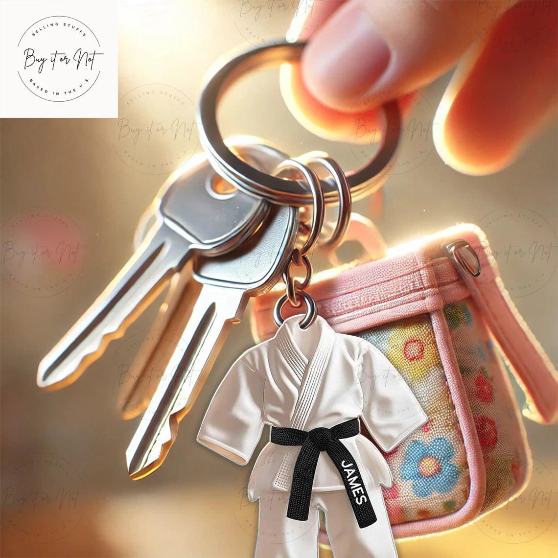 Personalized Black Belt Keychain, Gift for Martial Arts Karate Jiu ...