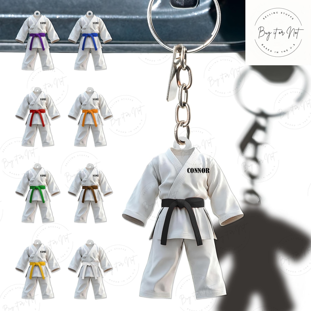 Personalized Karate Keychain, Karate Uniform Keychain, Gifts for Karate ...