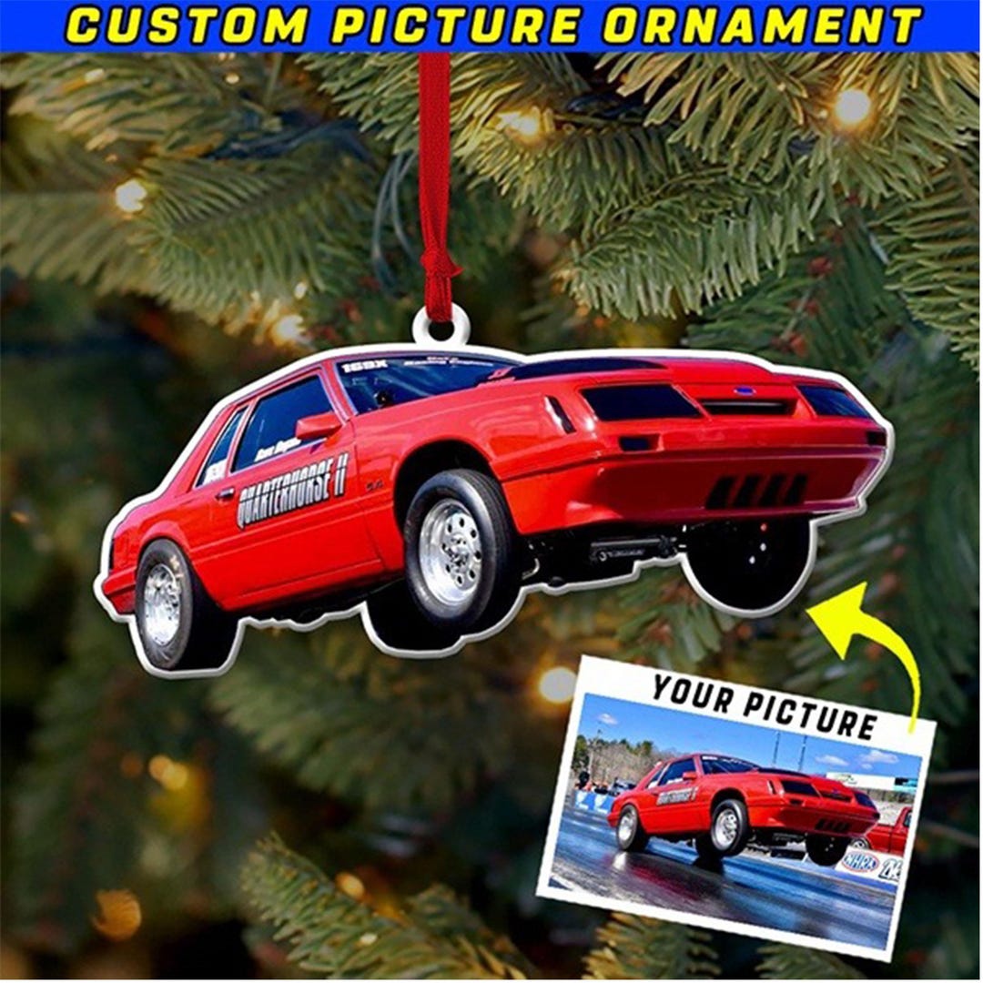 Personalized Drag Racing Car Photo Ornament, Custom Photo Christmas ...