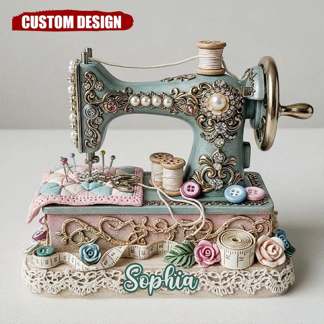 Custom Beautiful Sewing Machine Shaped Acrylic Plaque, Personalized ...