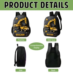 Personalized Construction Truck Backpack for Kids, Custom Name Toddler ...
