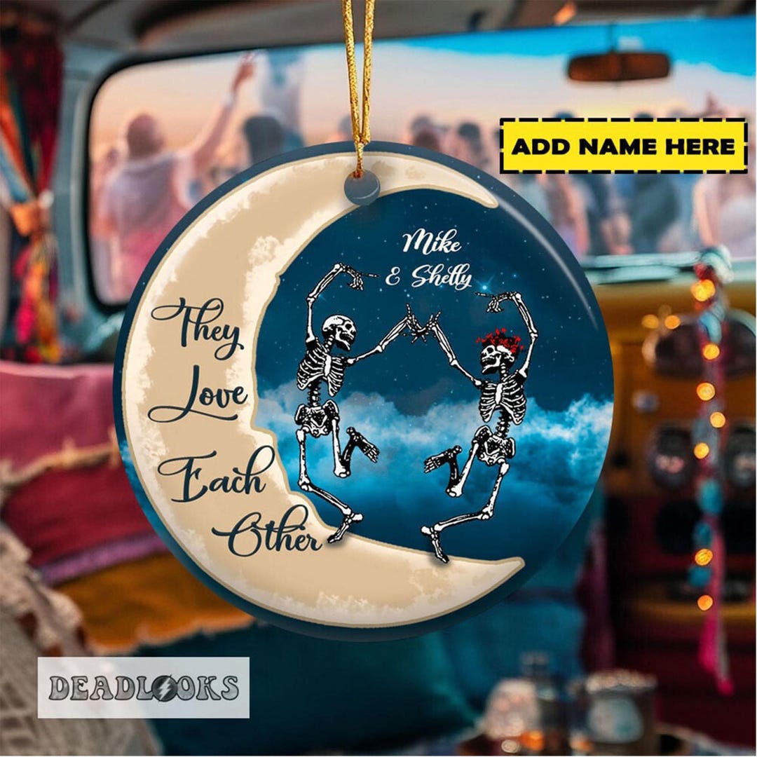 Personalized Couple Skeleton Dance They Love Each Other Ceramic ...