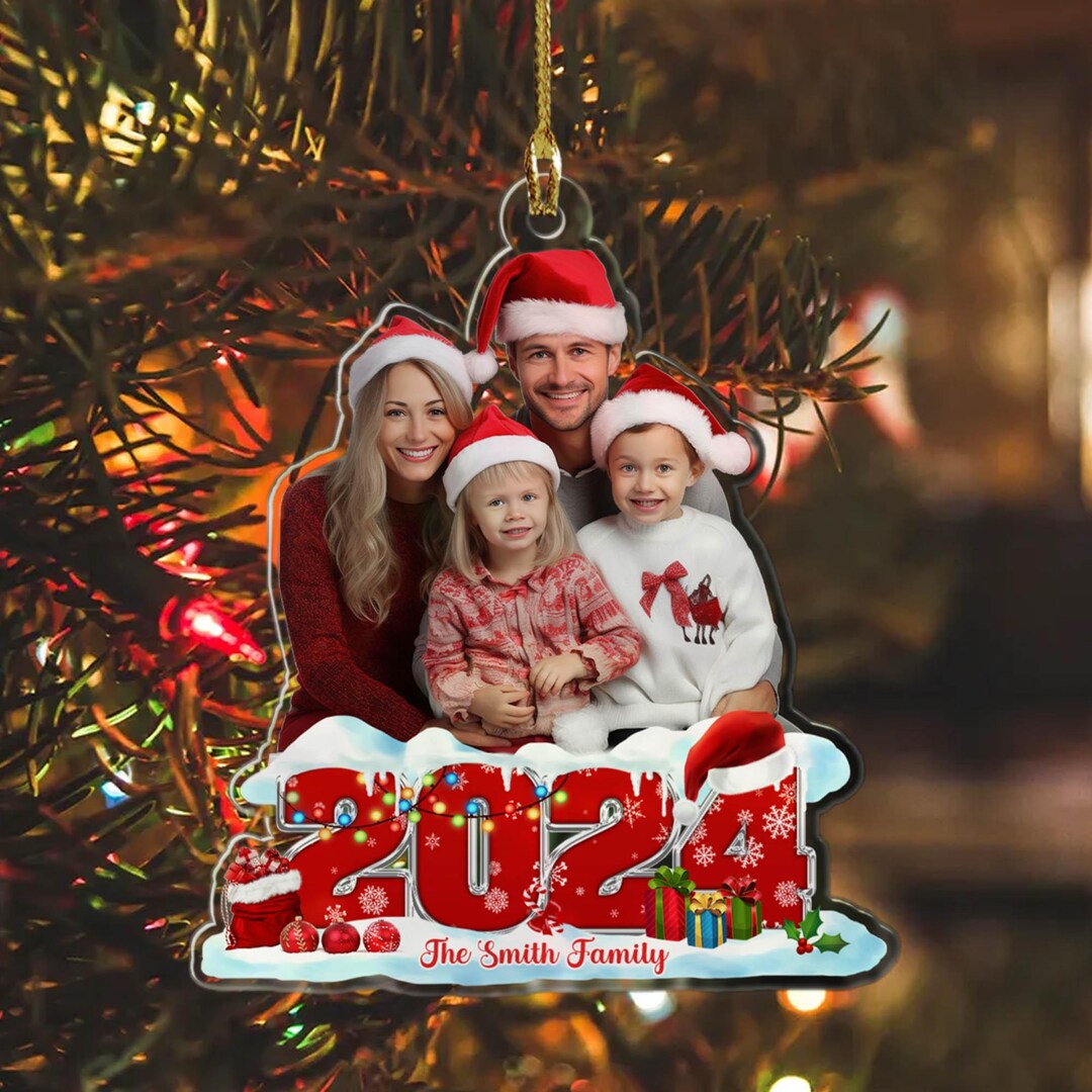 Personalized Photo Family 2024 Christmas Ornament, Custom Family ...
