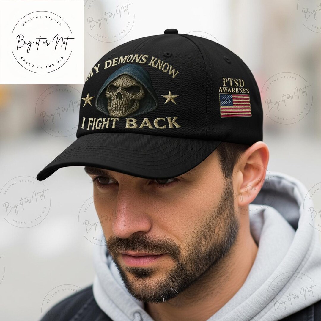 Military Support Baseball Hat, Ptsd Awareness Skull Embroidered Cap, My ...
