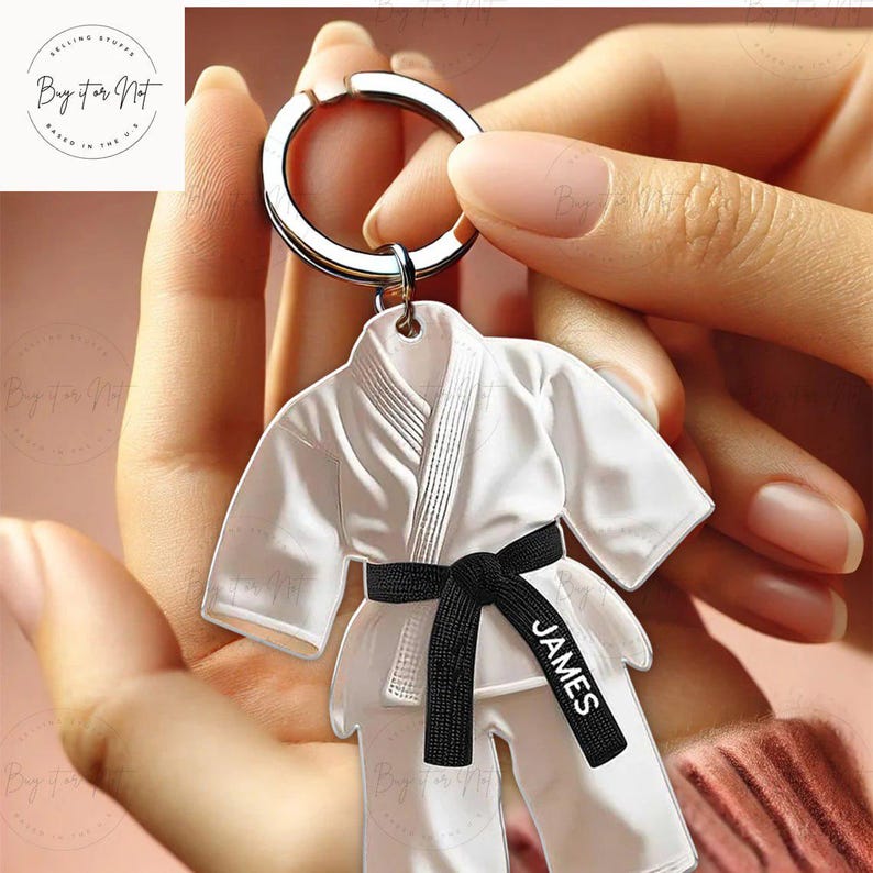 Personalized Black Belt Keychain, Gift for Martial Arts Karate Jiu ...