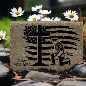 Personalized Memorial Stone for Policeman, Police, Lovers One Vintage ...