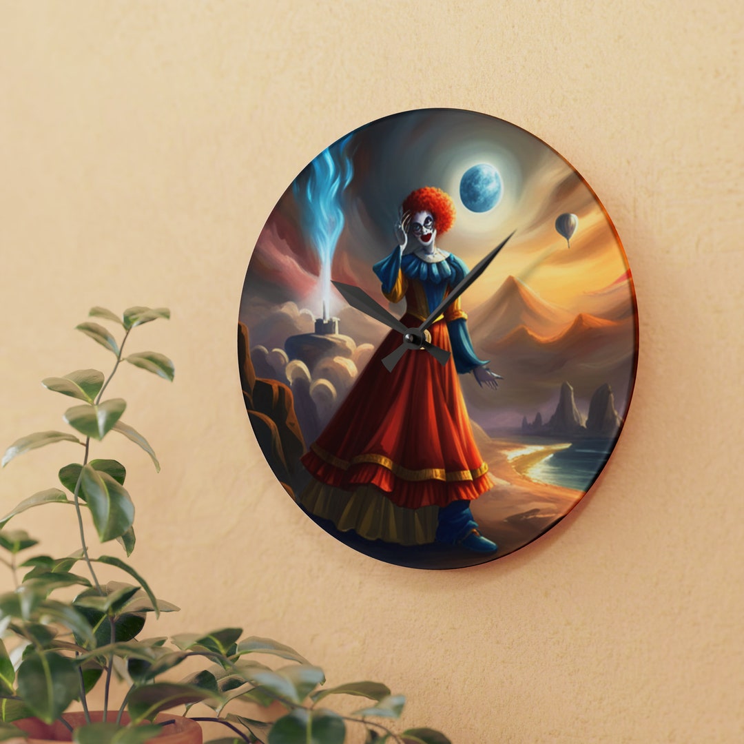 Fantasy World Clown Wall Clock Art - Etsy