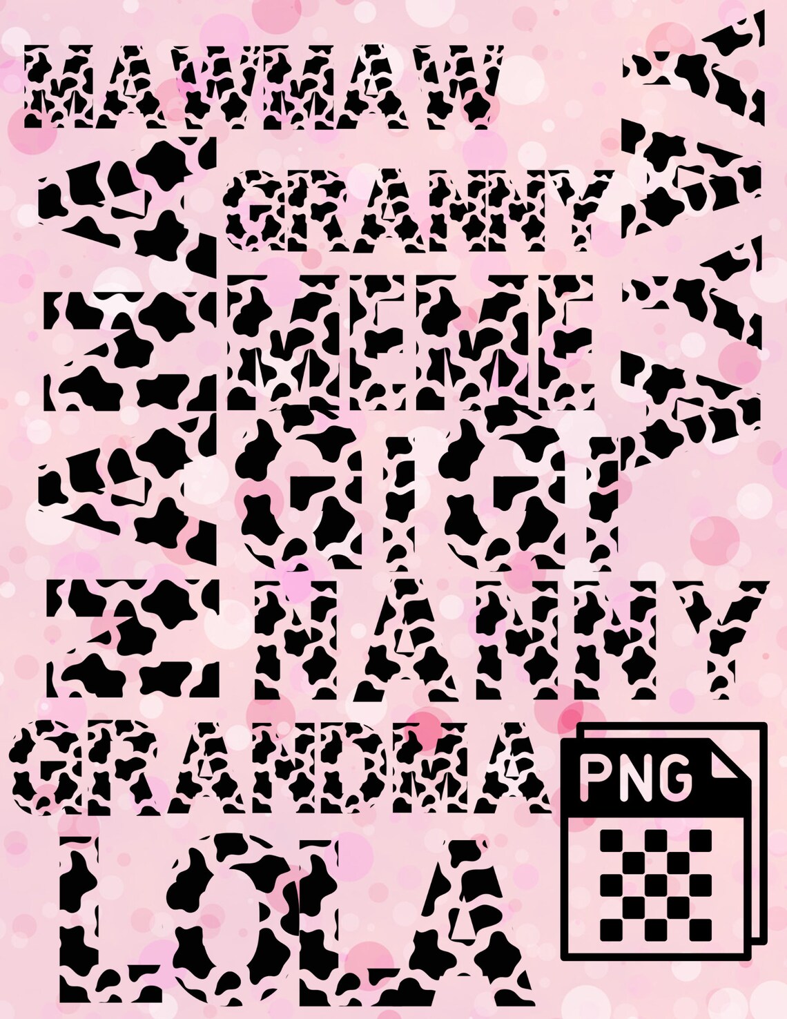Grandma Cow Print PNG BUNDLE - Etsy