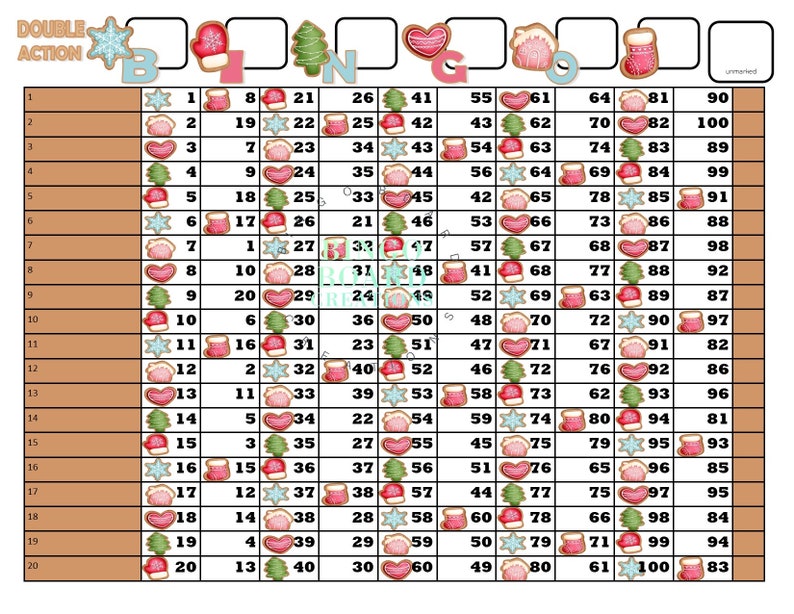 Double Action 100 Ball Bingo Boards - Etsy