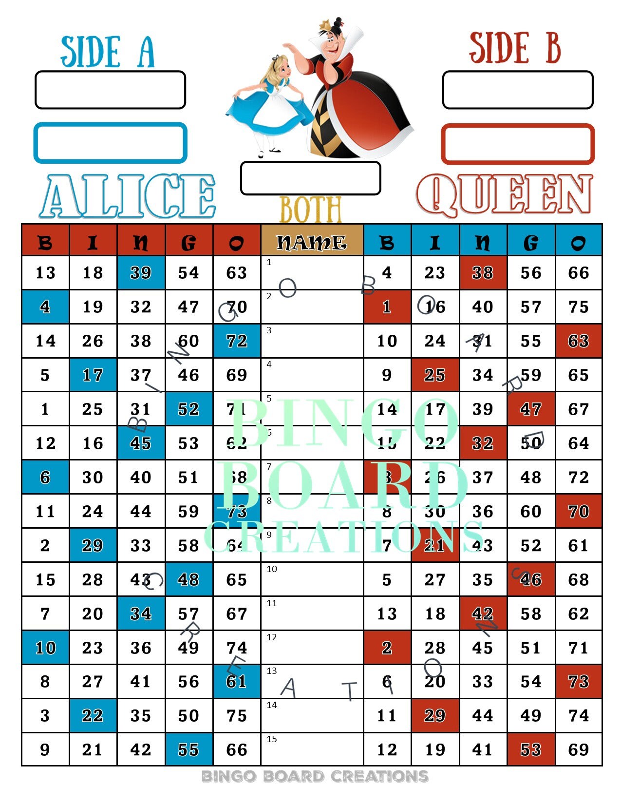 Two Boards in One Bingo Game- 4 Boards - Etsy