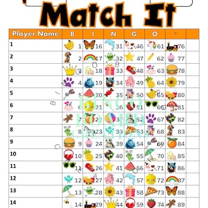 Match It Straight Bingo Boards - Etsy