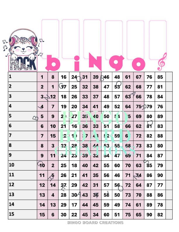 Bingo Package Character, 75 Ball and Block, Etc - Etsy
