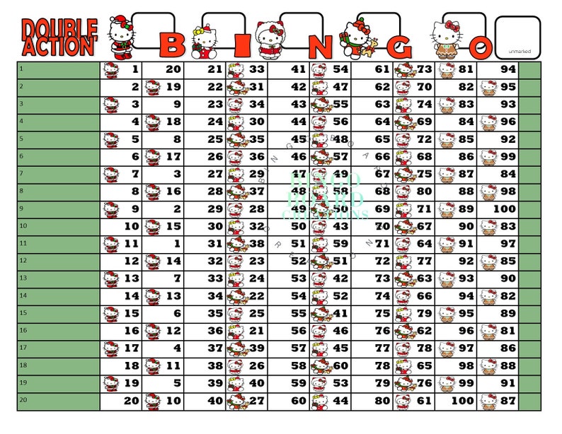 Double Action 100 Ball Bingo Boards - Etsy