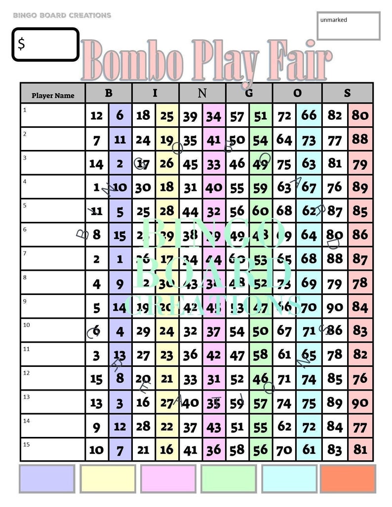 Double 90 Ball Bingo Boards Pack 5 - Etsy