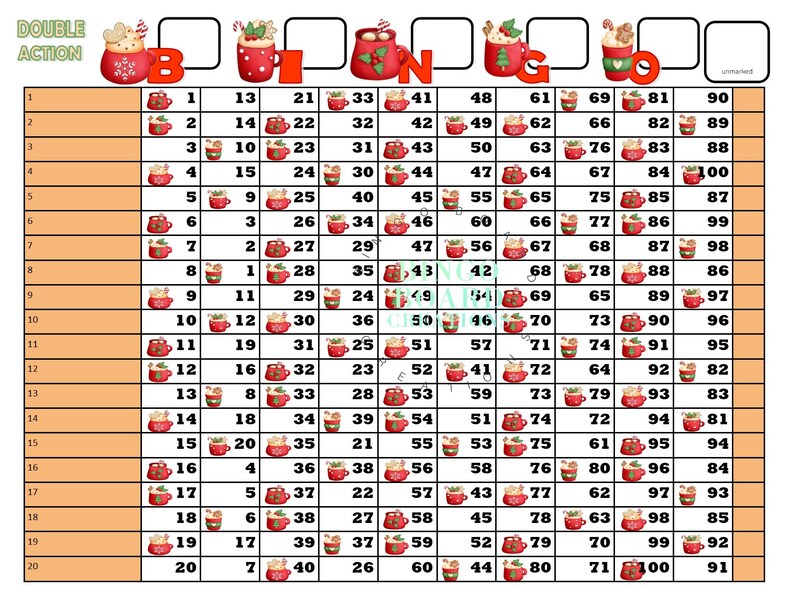 Double Action 100 Ball Bingo Boards - Etsy