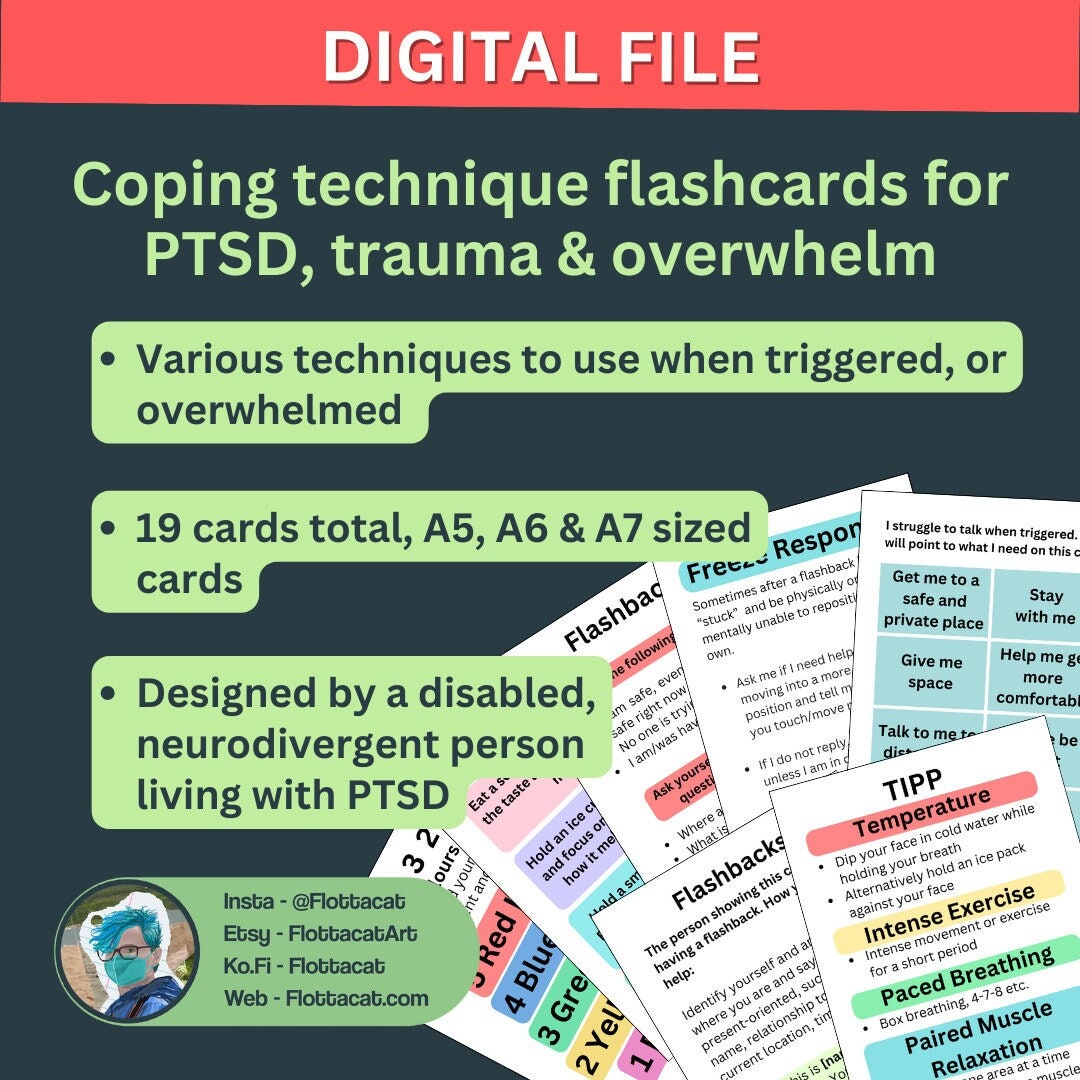 DIGITAL Coping Technique Flashcards for PTSD, Trauma and Overwhelm ...