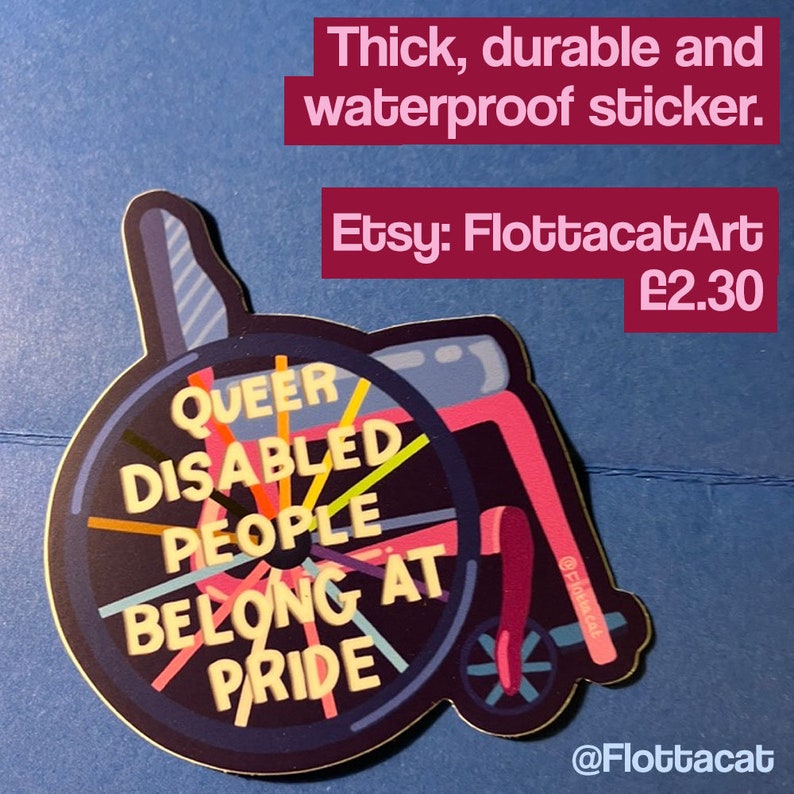 Queer Disabled People Belong at Pride Sticker | Wheelchair Sticker ...