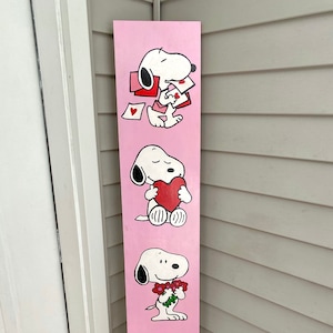 Snoopy Valentines Porch Leaner Snoopy Hand Painted Signs Spring Sign ...