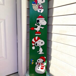 Winter/christmas Door Signs Snoopy Winter Christmas Snowman Porch Decor ...