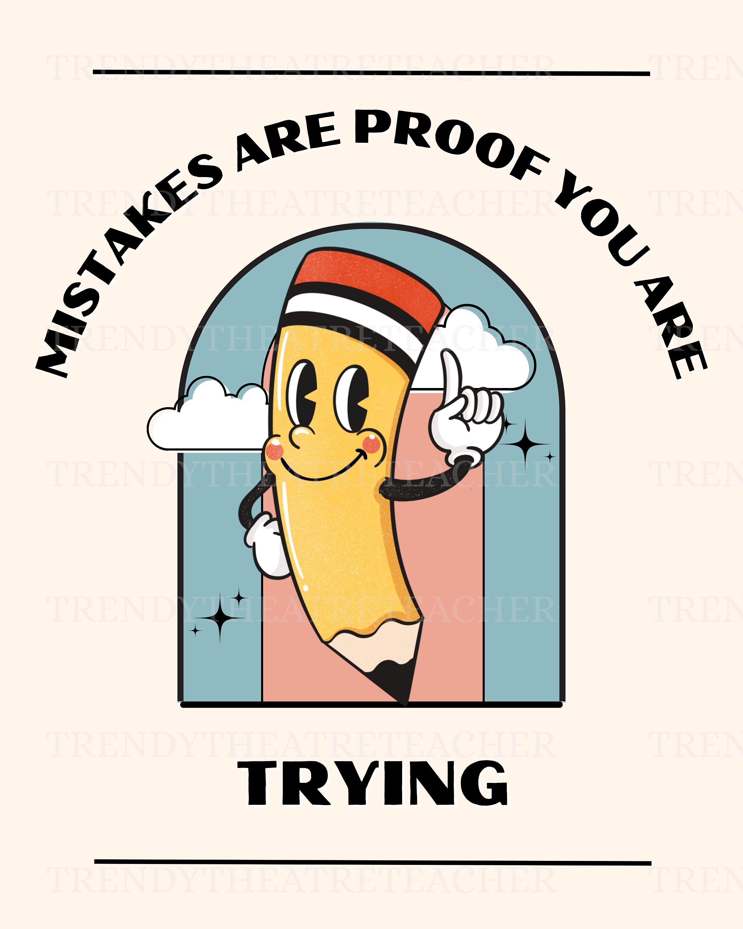 DIGITAL DOWNLOAD | Retro Growth Mindset Theatre Classroom Poster - Etsy