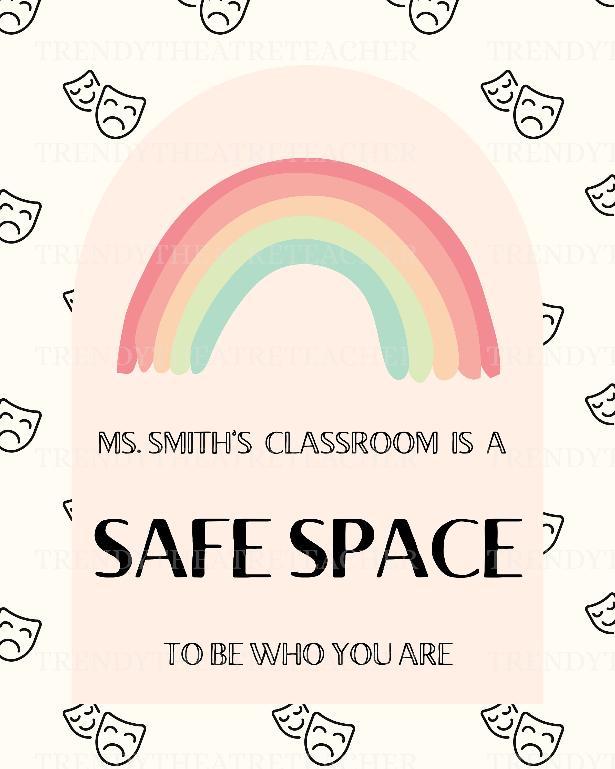 DIGITAL DOWNLOAD | Safe Space Theatre Classroom Poster - Etsy