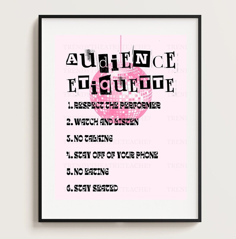 DIGITAL DOWNLOAD | Trendy Disco Theatre Classroom Audience Etiquette ...