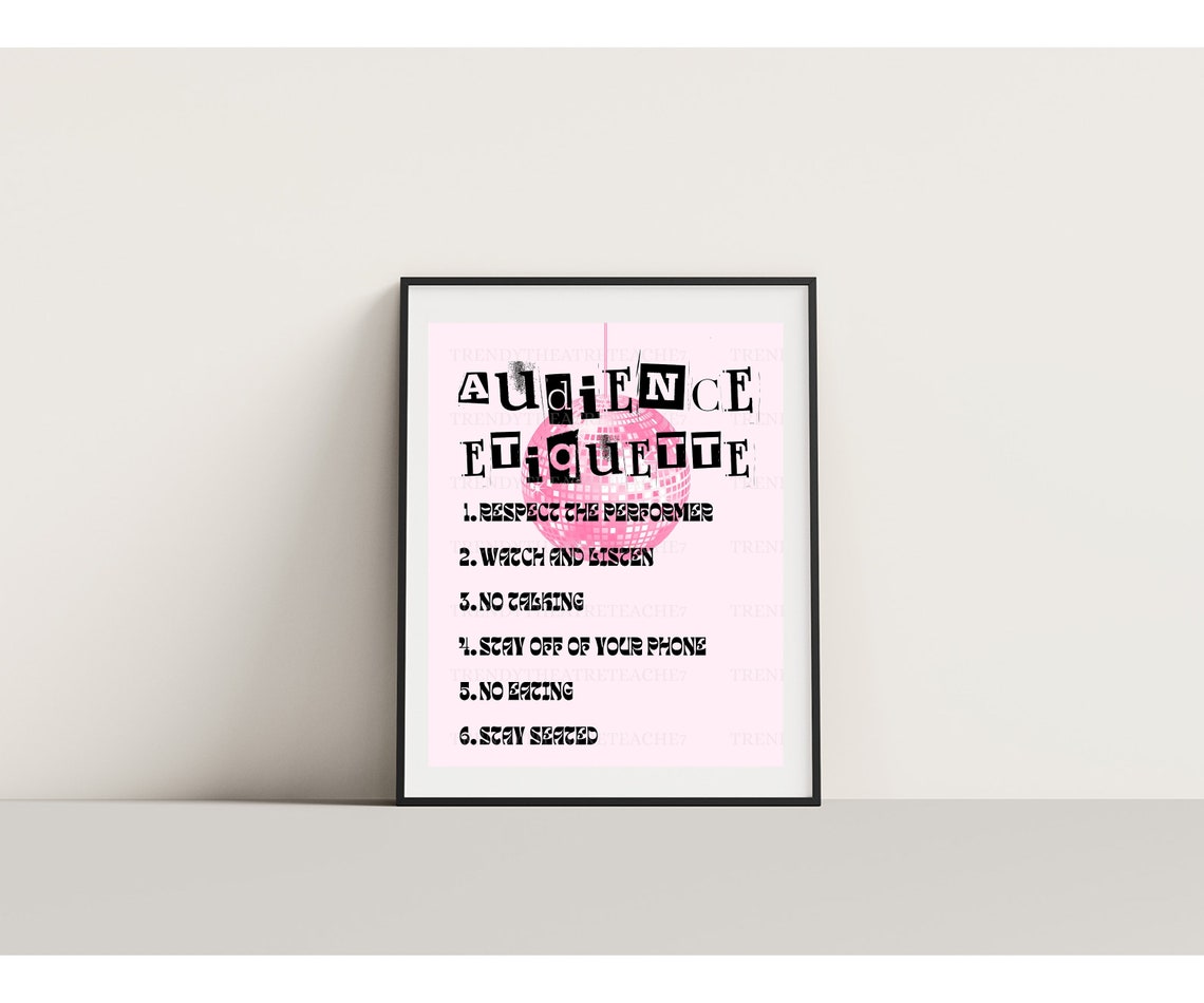 DIGITAL DOWNLOAD | Trendy Disco Theatre Classroom Audience Etiquette ...