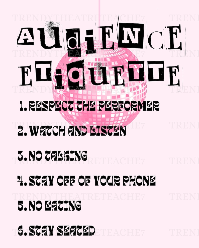 DIGITAL DOWNLOAD | Trendy Disco Theatre Classroom Audience Etiquette ...