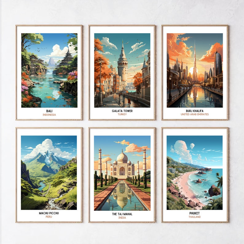Customizable Wall Set 6 Wall Art Select Your 6 Famous - Etsy