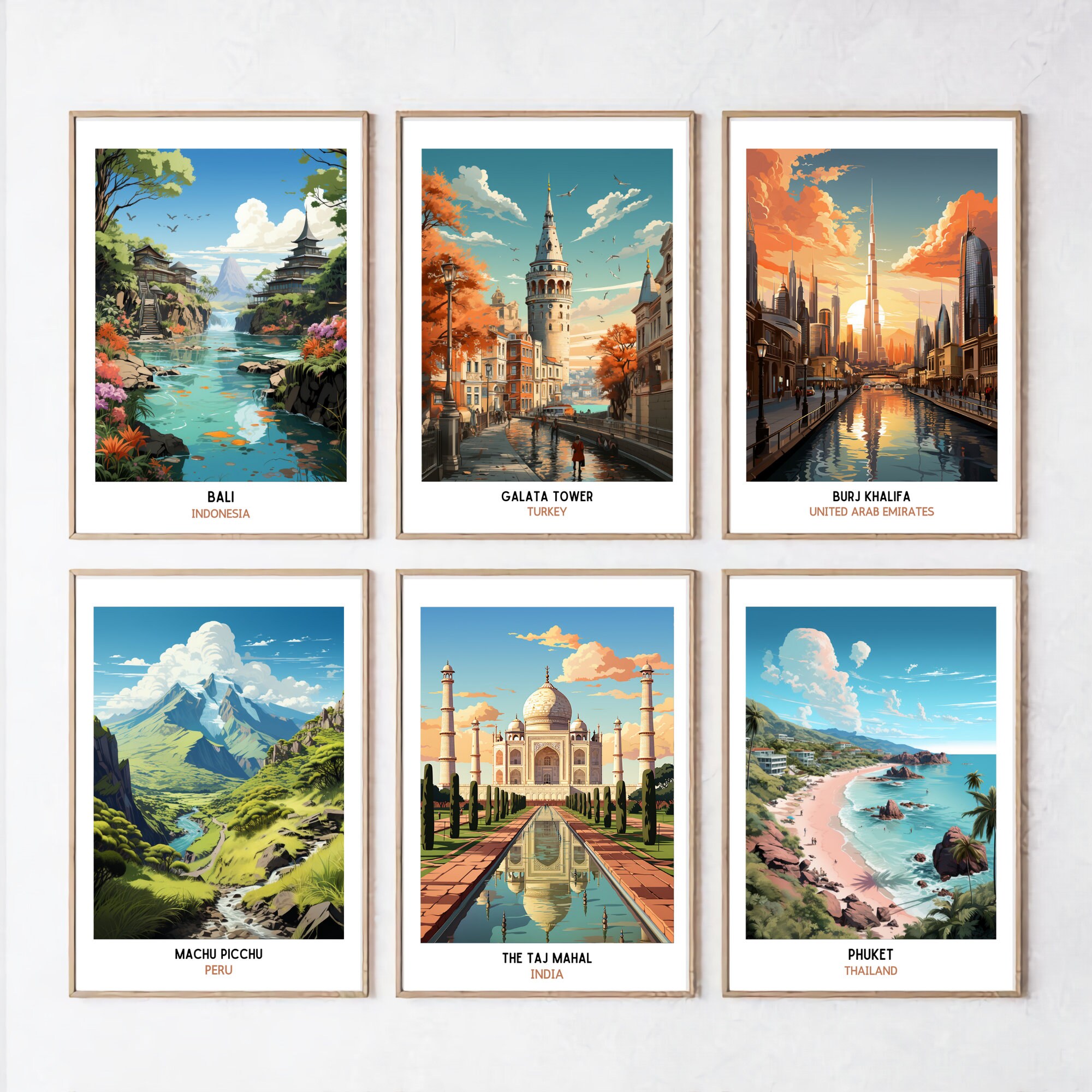 Customizable Wall Set 6 Wall Art Select Your 6 Famous - Etsy