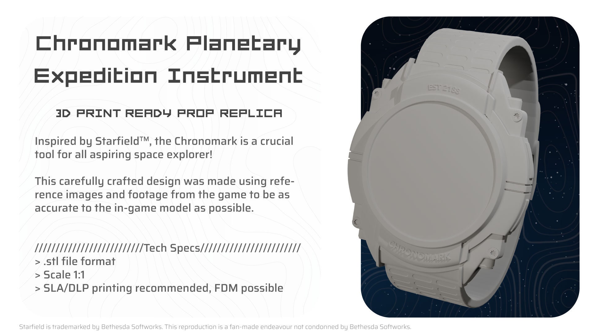 Starfield Chronomark Planetary Expedition Instrument prêt à - Etsy France