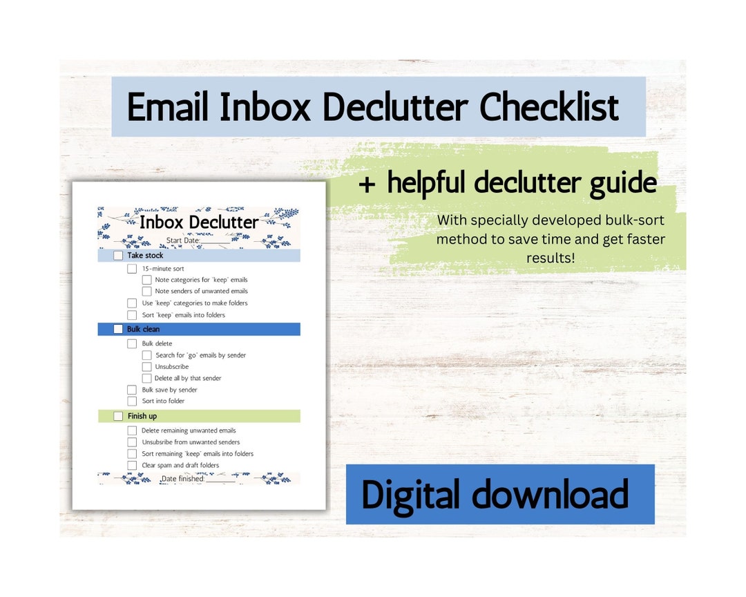 Organize Email Inbox With Cottage-style Checklist - Digital Life ...
