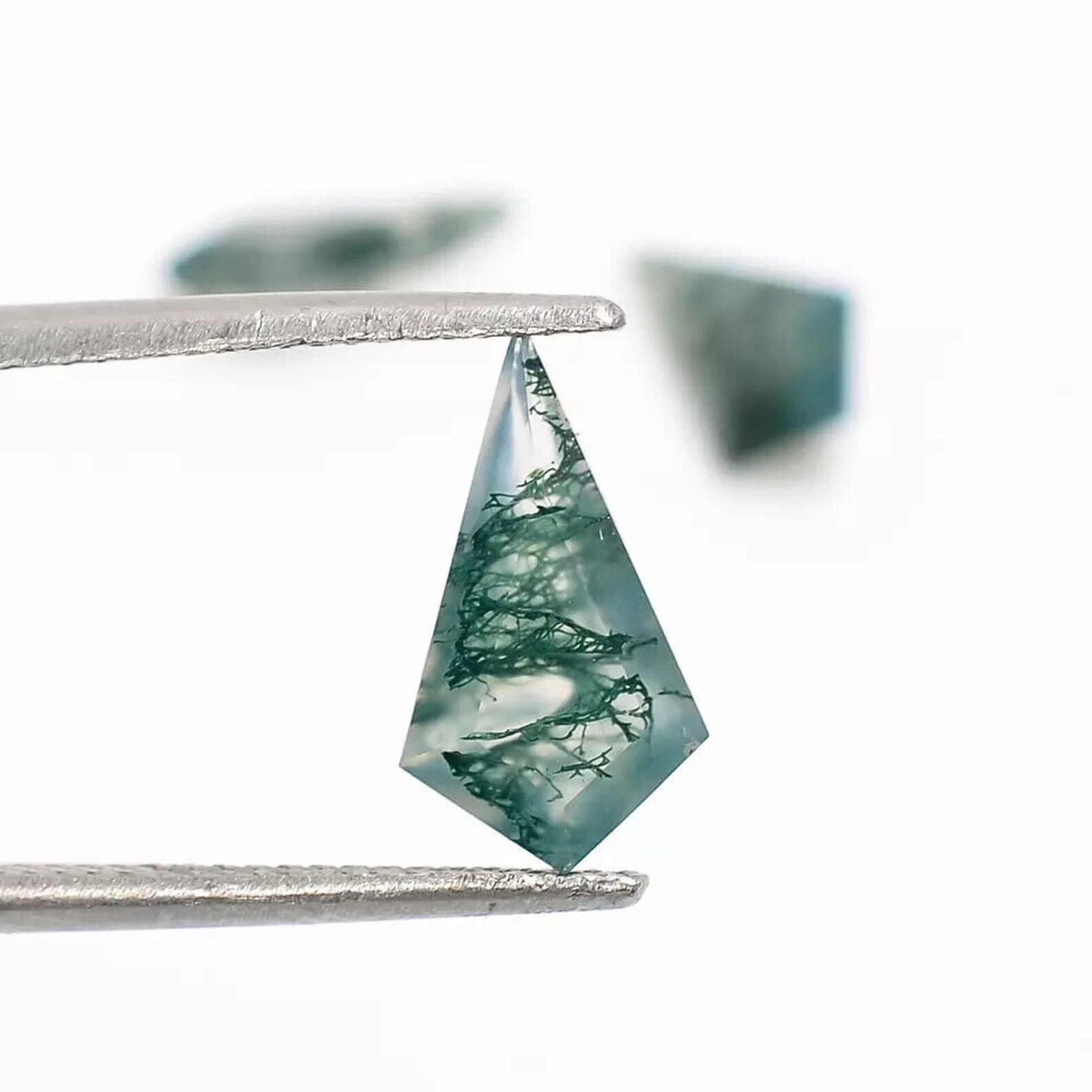 Kite Shape Natural Moss Agate Loose Gems,7x10mm Size Green Moss Agate ...
