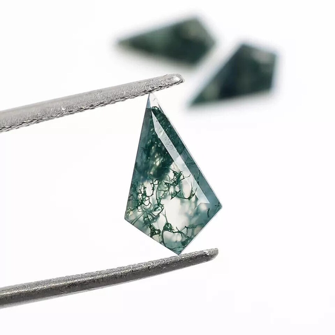 Kite Shape Natural Moss Agate Loose Gems,7x10mm Size Green Moss Agate ...