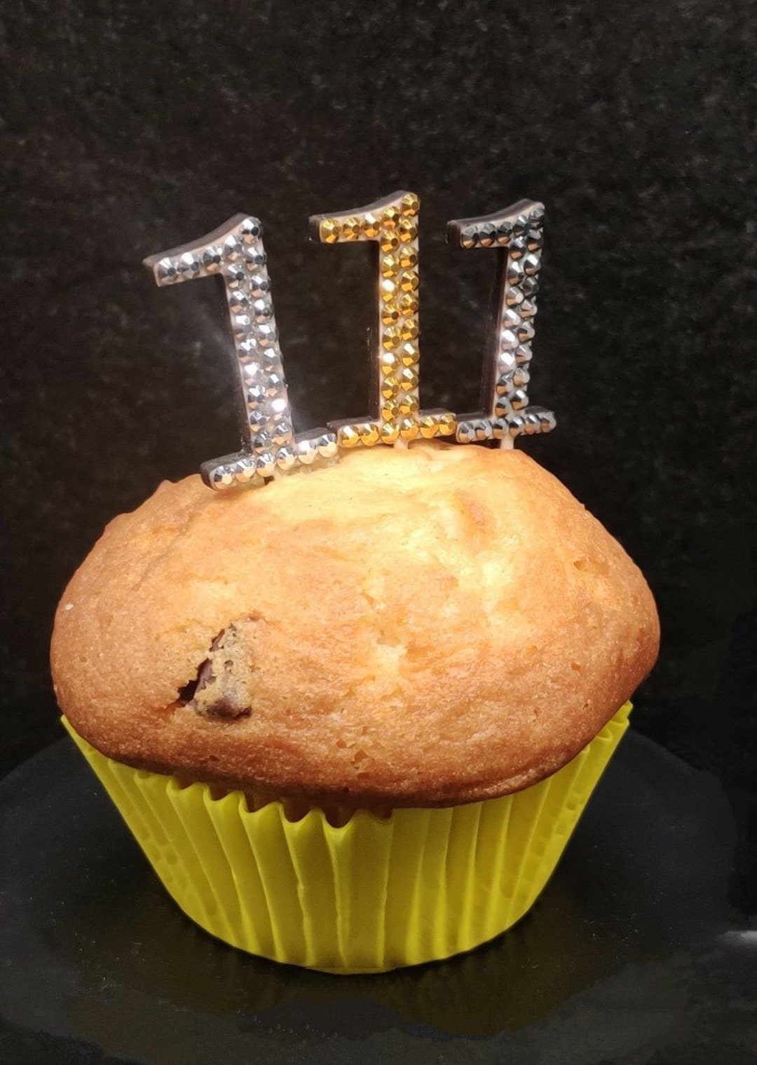 Mini Wooden Numbers With Shiny Rhinestones/muffin Plugs/cake Toppers ...