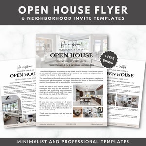 Neighborhood Flyer Templates for Open Houses, Real Estate Canva ...