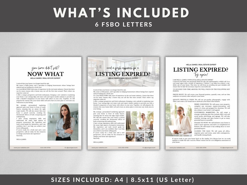 Expired Listing Letter for Real Estate, Realtor Listing Presentation Guide, Home Seller Listing ...