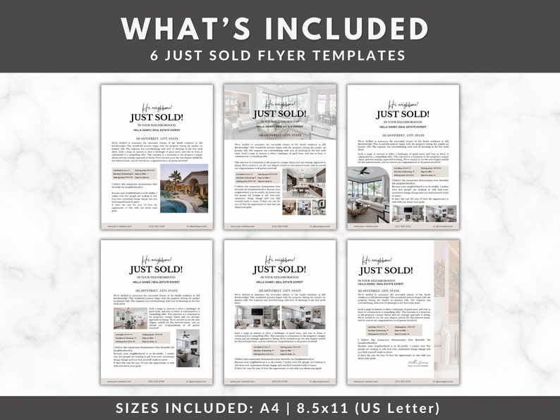Just Sold Listing Letter Template, Just Sold Flyer, Real Estate Letter ...