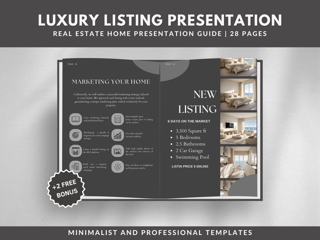 Luxury Real Estate Listing Presentation Package, Listing Presentation ...