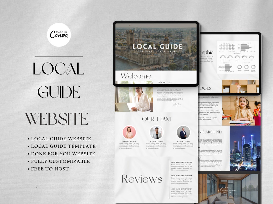 Real Estate Local Guide Website Template, Real Estate Marketing Kit ...