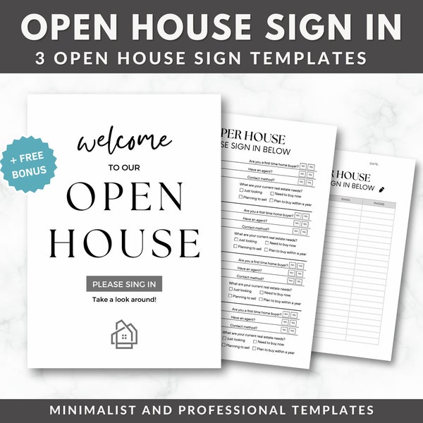 Real Estate Broker Open House Sign in Sheet Qr Code, - Etsy