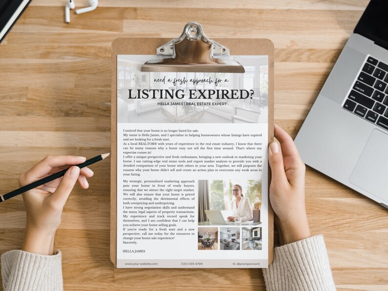 Expired Listing Letter for Real Estate, Realtor Listing Presentation Guide, Home Seller Listing ...