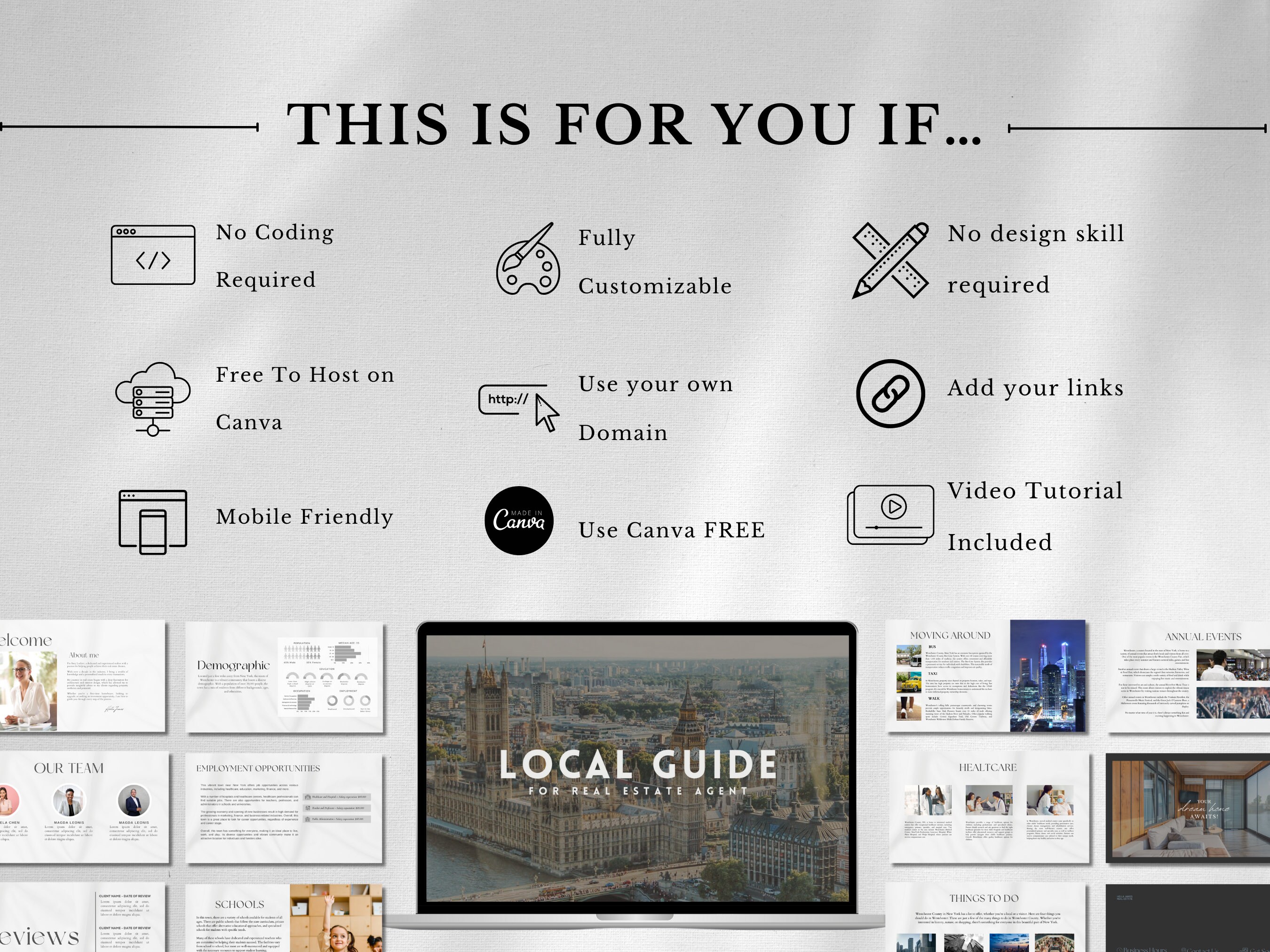 Real Estate Local Guide Website Template, Real Estate Marketing Kit ...