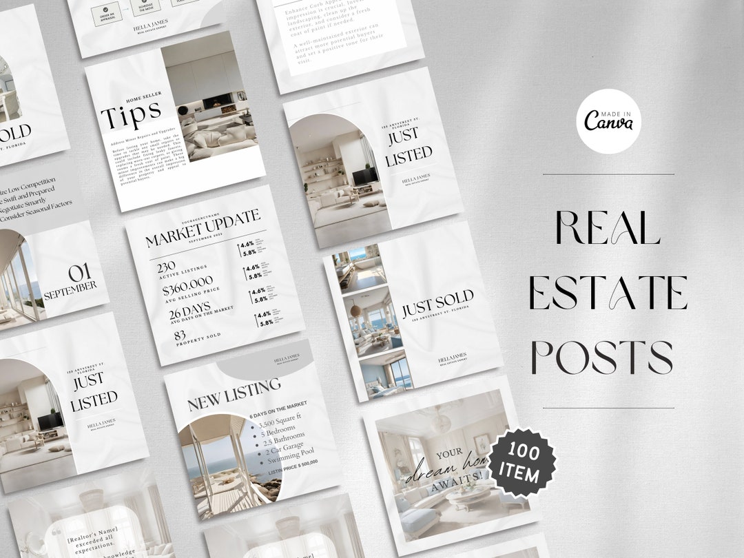 Realtor Social Media Post Templates,real Estate Instagram Posts, Real ...