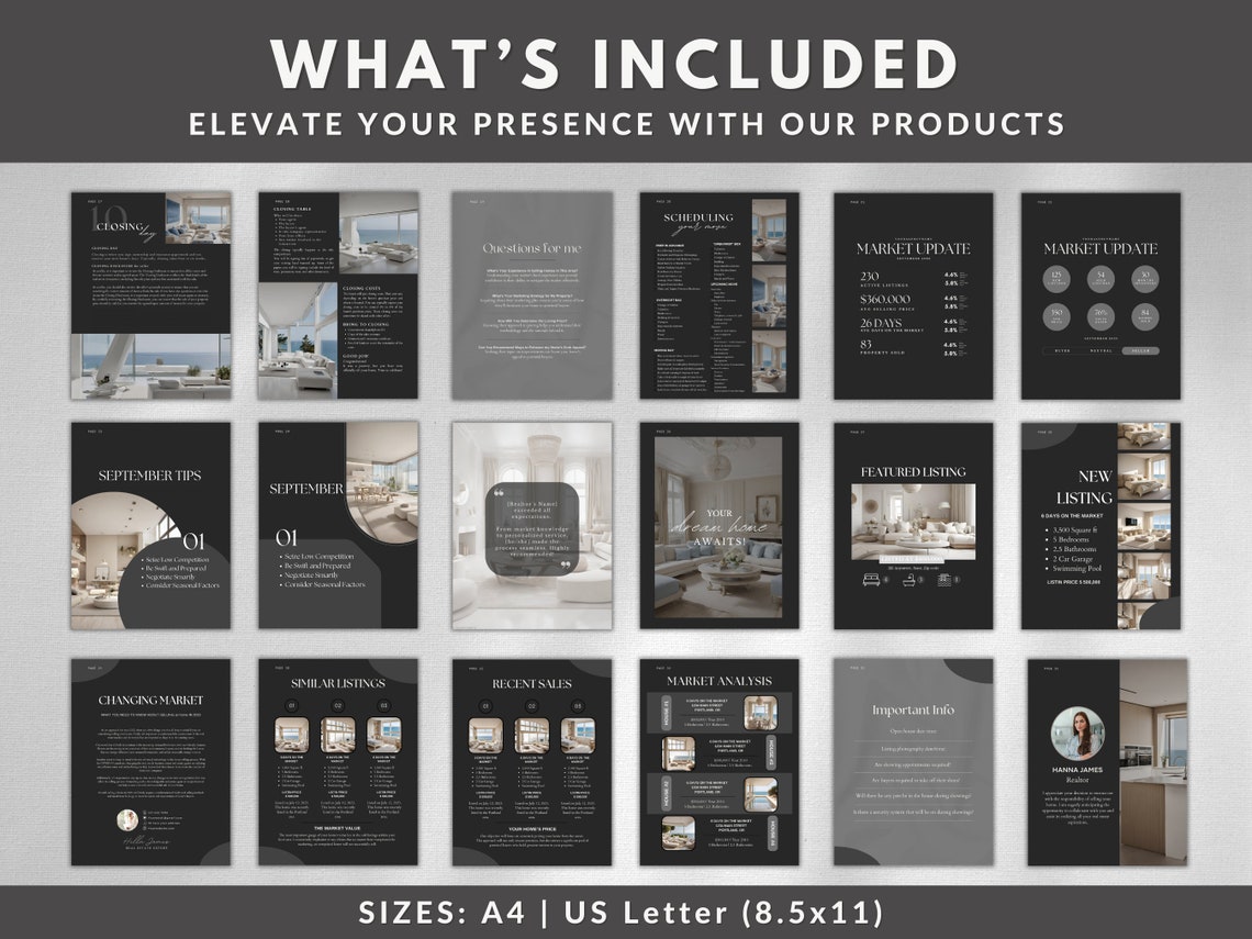 Luxury Seller Pre-listing Presentation, Real Estate Template, Real Estate Marketing, Seller ...