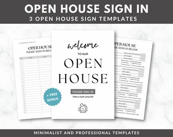 Real Estate Broker Open House Sign in Sheet W/ QR Code, QR Code Sign ...