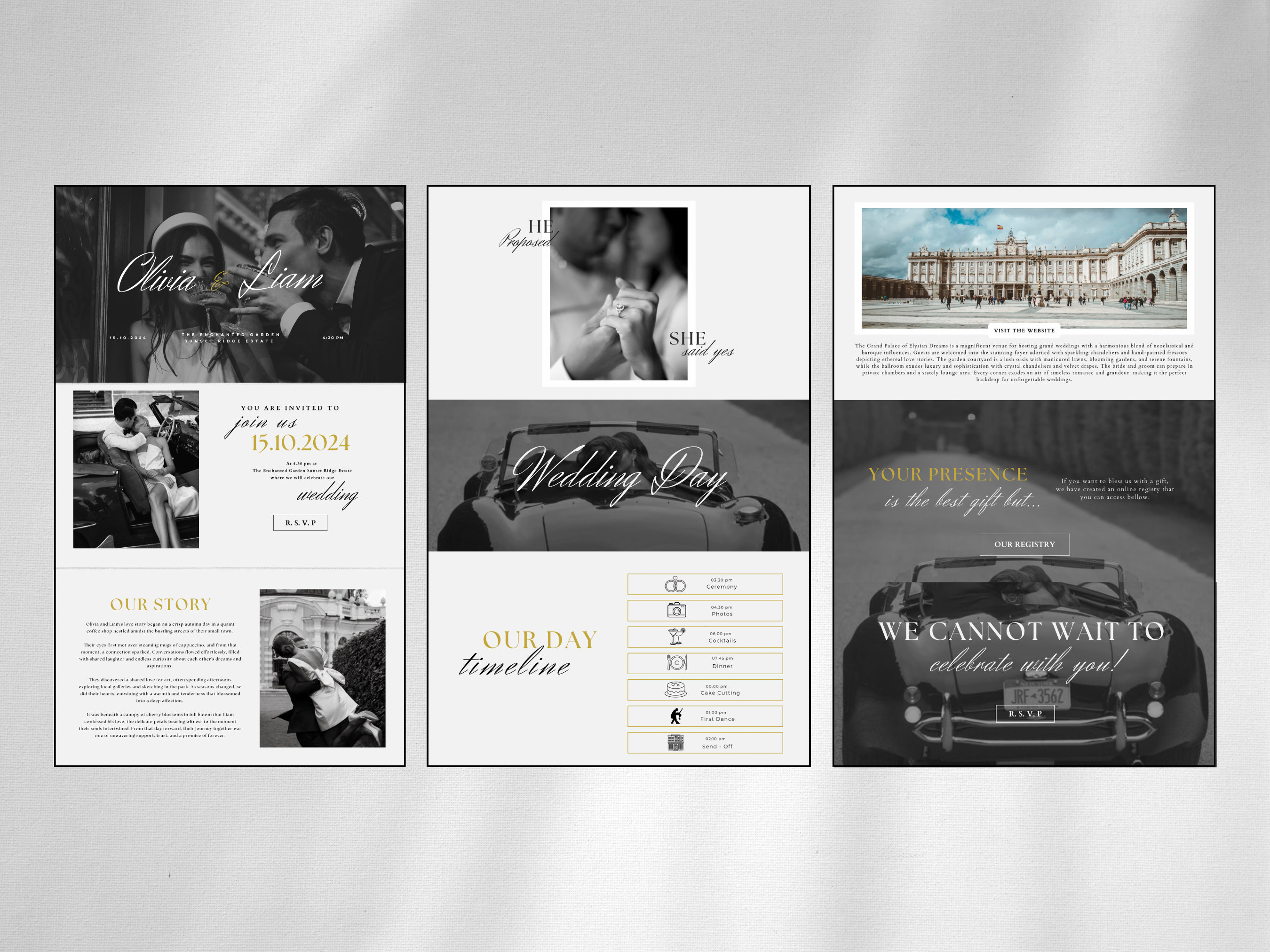 Elegant Canva Wedding Website Template, Digital Invitation, Canva ...