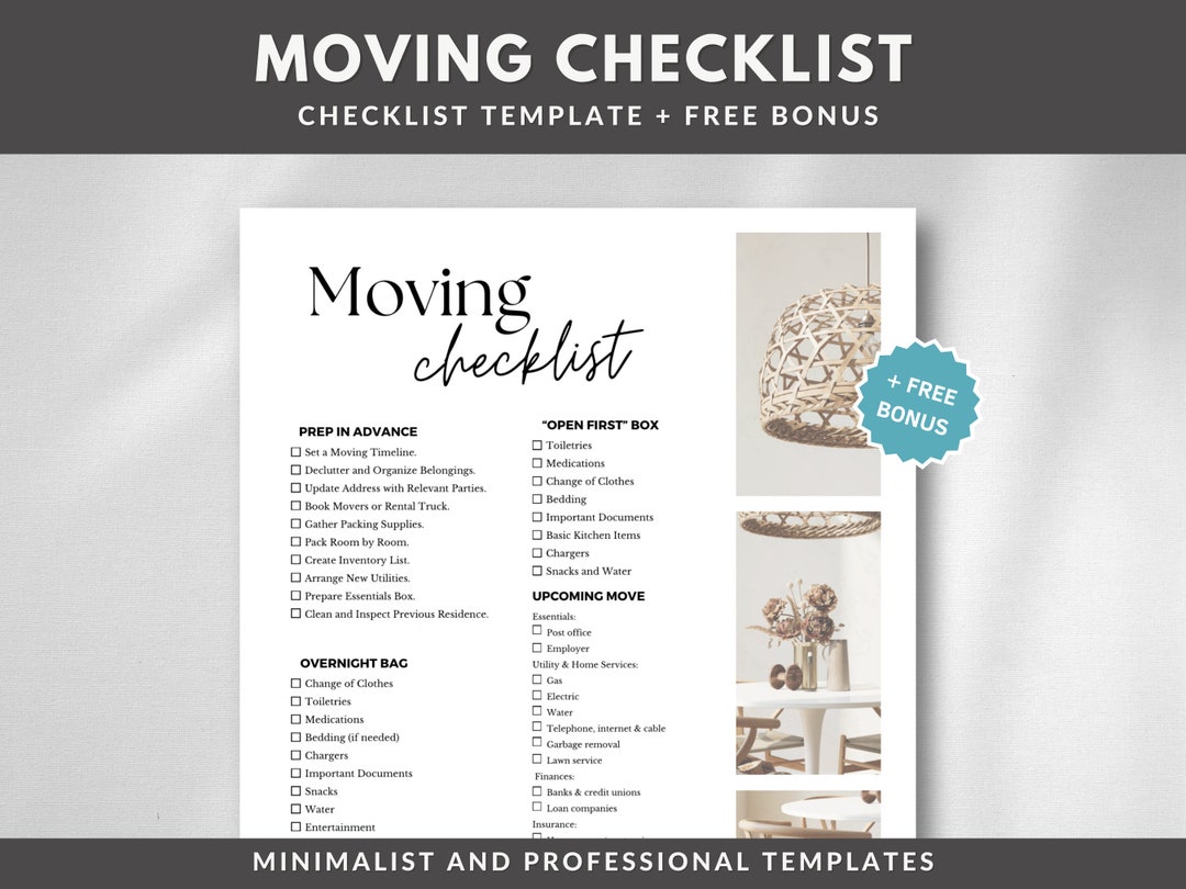 New Home Checklist, First Apartment Checklist, Moving Checklist, First ...