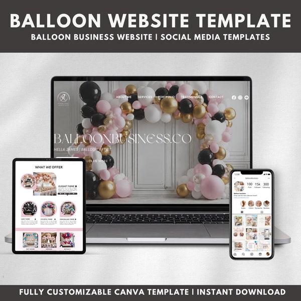 Balloon Artist Canva Website - Etsy